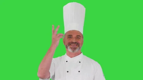 Male chef making real jam gesture to cam... | Stock Video | Pond5