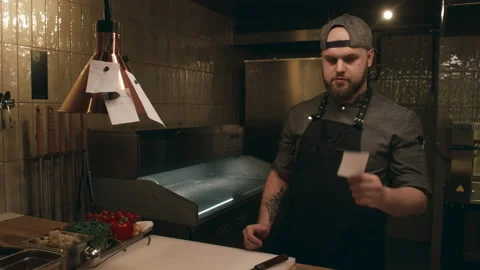 Male Chef Taking First Order in Restaura... | Stock Video | Pond5