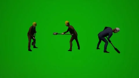 Male construction worker on 3D green scr... | Stock Video | Pond5