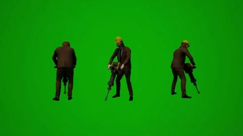 Male construction worker on 3D green scr... | Stock Video | Pond5