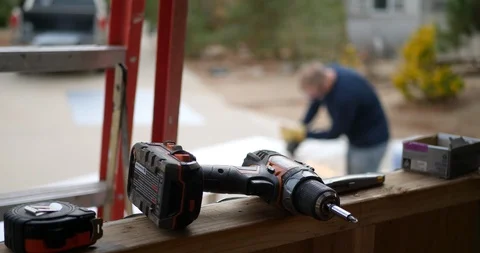 A male construction worker using a power... | Stock Video | Pond5