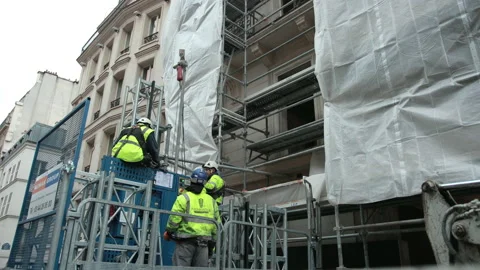 Male Construction Workers, Light Green U... | Stock Video | Pond5