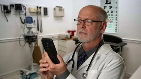 Male doctor wearing a lab coat and steth... | Stock Video | Pond5