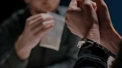 Male FBI agent shows arrested drug deale... | Stock Video | Pond5