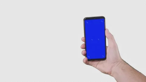 Male Hand Holding Smartphone with Blue S... | Stock Video | Pond5