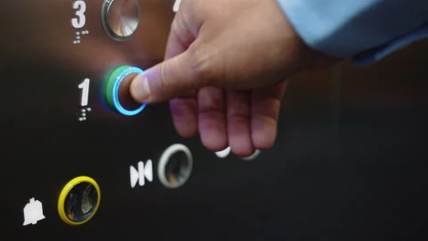 Hand Pressing Lift Button Stock Video Footage | Royalty Free Hand ...