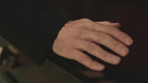 Male Hand Sliding on Coffin Lid at Funer... | Stock Video | Pond5