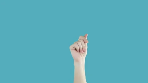 Male hand with snapping fingers on blue ... | Stock Video | Pond5