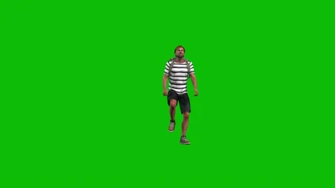 Male Hiker Walking Uphill Green Screen A... | Stock Video | Pond5