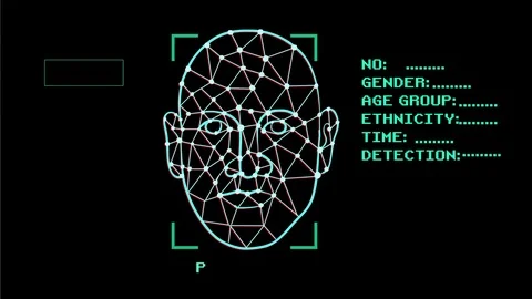 Male Human AI Face Identification Low Po... | Stock Video | Pond5