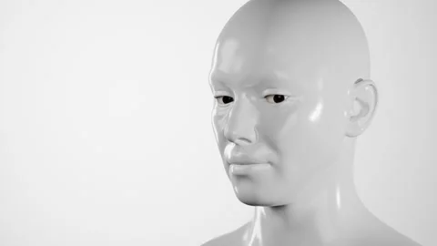 male hyper-realistic robot or cyborg in ... | Stock Video | Pond5