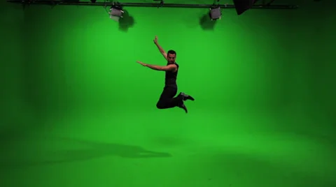 Green Screen Man Jumping Stock Video Footage | Royalty Free Green ...