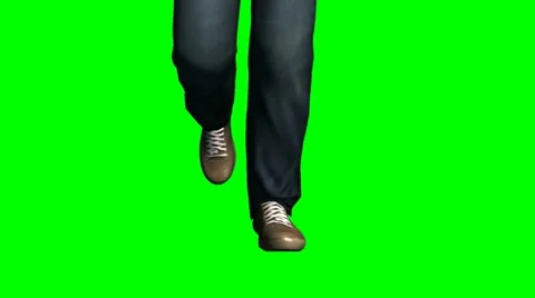 Male legs running toward camera green sc... | Stock Video | Pond5