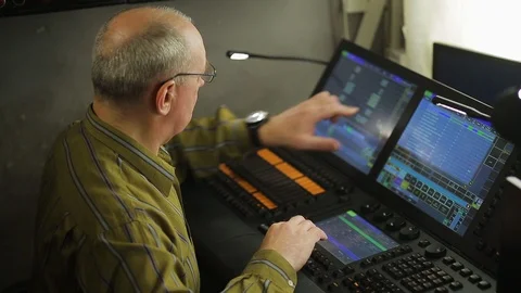 Stage Lighting Engineer Stock Video Footage | Royalty Free Stage ...