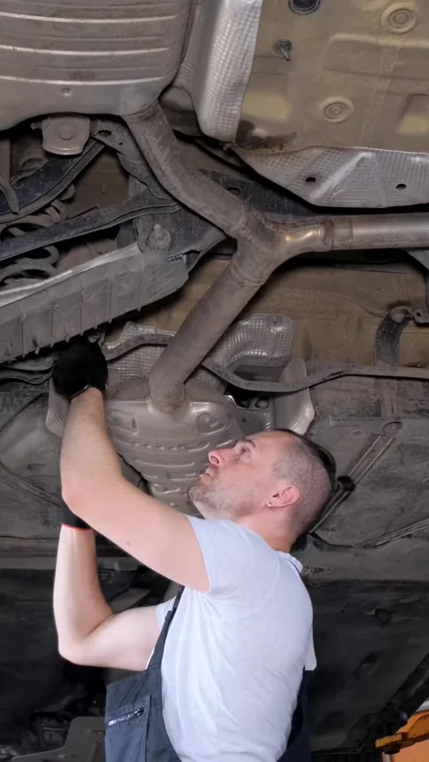 A male mechanic in a garage is repairing... | Stock Video | Pond5