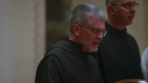 Male Middle Aged Monk With Black Robe Si... | Stock Video | Pond5