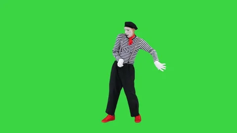 Male mime artist performing pulling virt... | Stock Video | Pond5
