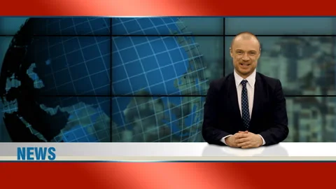 Male newscaster telling the breaking new... | Stock Video | Pond5