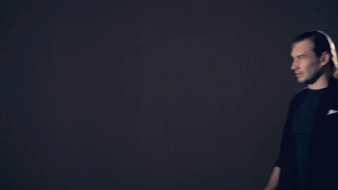 A male performer is pushing out his top ... | Stock Video | Pond5