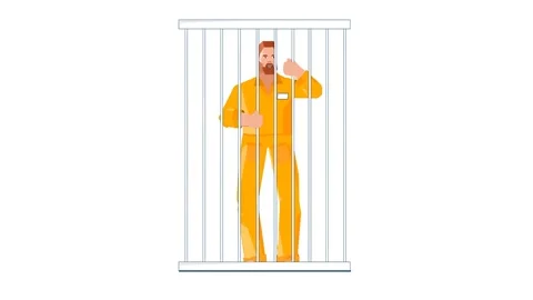 Male Prisoner in a Cell 2D Animation | Stock Video | Pond5