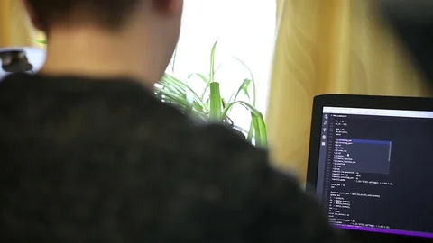 male programmer works with the program c... | Stock Video | Pond5