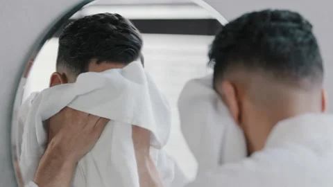 Male reflection in mirror 30s Indian Ara... | Stock Video | Pond5