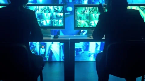 Male security guard officers working on ... | Stock Video | Pond5