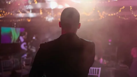 male singer on stage, back view, music c... | Stock Video | Pond5