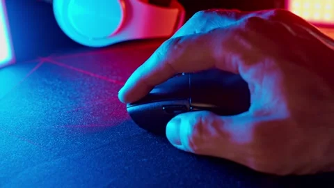 Male student click computer mouse. Perso... | Stock Video | Pond5