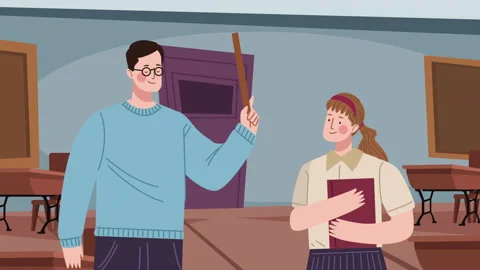 male teacher with student animation | Stock Video | Pond5
