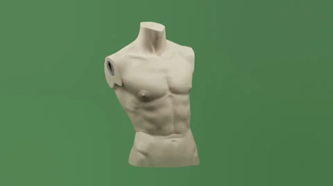 male torso isolated on chroma green scre... | Stock Video | Pond5