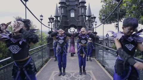 The Maleficent with the purple dancer da... | Stock Video | Pond5