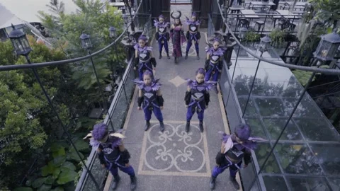 The Maleficent with the purple dancer da... | Stock Video | Pond5