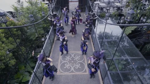 The Maleficent with the purple dancer da... | Stock Video | Pond5