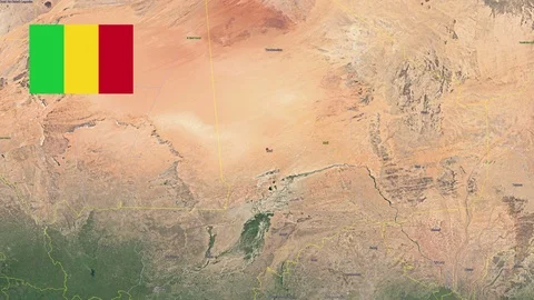 Mali with flag. 3d earth in space - zoom... | Stock Video | Pond5