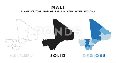 Mali map. Borders of Mali for your infographic. Vector country shape ...
