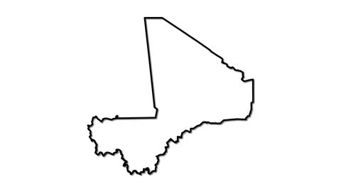 Mali map, country territory outline self... | Stock Video | Pond5