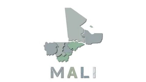 Mali map with paper regions. Animated co... | Stock Video | Pond5