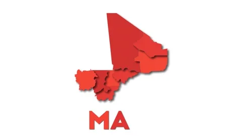 Mali map showing regions. Animated count... | Stock Video | Pond5