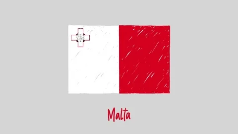 Malta Flag Pencil Sketch Looping Animati... | Stock Video | Pond5