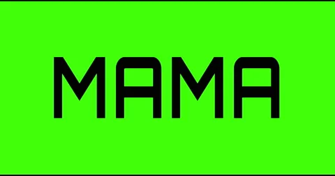 Mama text green screen, masked glitched ... | Stock Video | Pond5