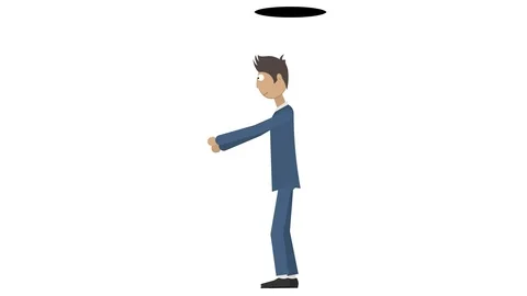 Man and a hole. Animation teleportation.... | Stock Video | Pond5