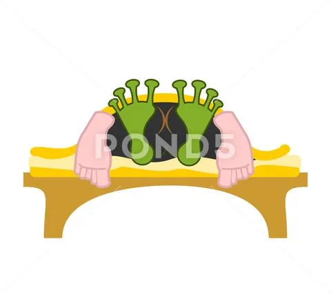 Man and ufo alien in bed. Sex scenes. Love under blanket: Graphic #69952521