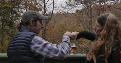 Man and woman give an exploding fist bum... | Stock Video | Pond5