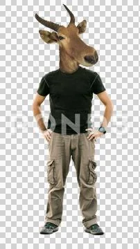 Man with antelope head mask isolated photo Illustration #272314336