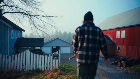 A Man Approaching a Fence With a "Slow D... | Stock Video | Pond5