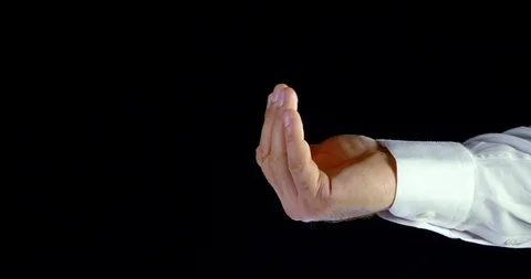 man is beckoning by movement of palm and... | Stock Video | Pond5