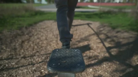 Man beginner learns how to walk and bala... | Stock Video | Pond5