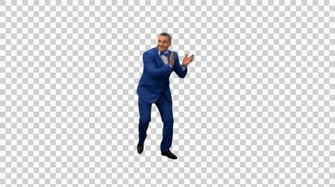 Man in blue suit dancing and singing (on... | Stock Video | Pond5