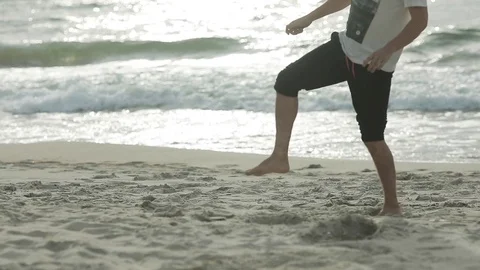 Man boy alone no face trains kicks socce... | Stock Video | Pond5